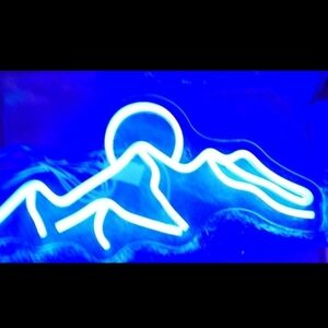 Party Supplies | Blue Mountain Neon Sign Mountain Sunset | Poshmark